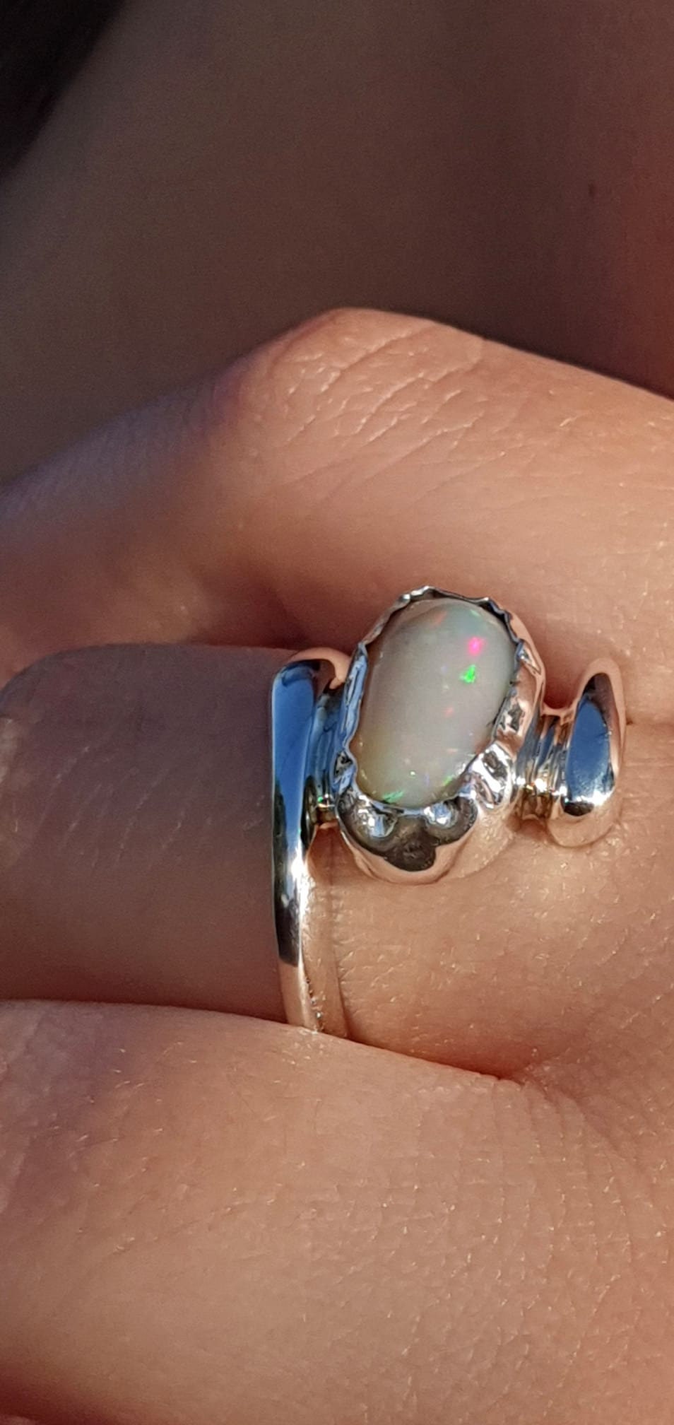 Handmade Opal Ring, Fire Opal Ring, Opal Ring Sterling Silver, Opal ...