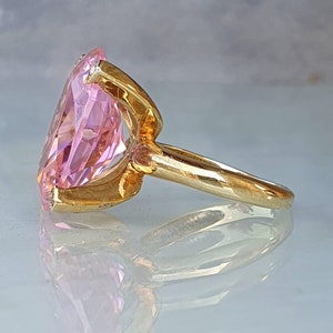 Large Oval Pink Sapphire Ring, Cocktail Rings for Women, Pink Sapphire ...