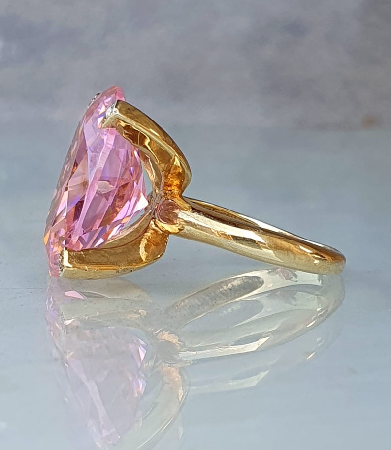 Large Oval Pink Sapphire Ring, Cocktail Rings for Women, Pink Sapphire Ring, Pink Gemstone Ring ...