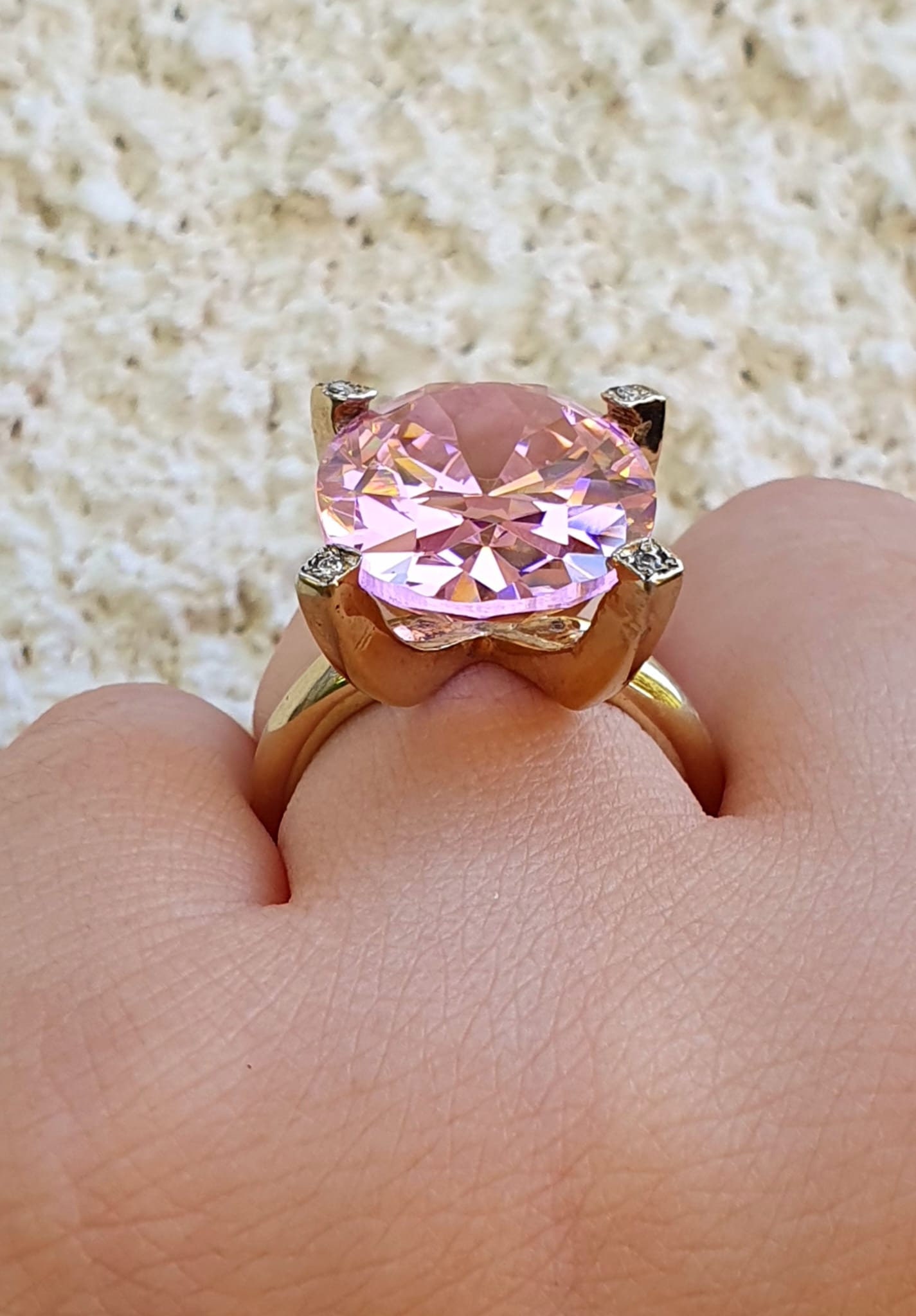 Large Oval Pink Sapphire Ring, Cocktail Rings for Women, Pink Sapphire Ring, Pink Gemstone Ring ...