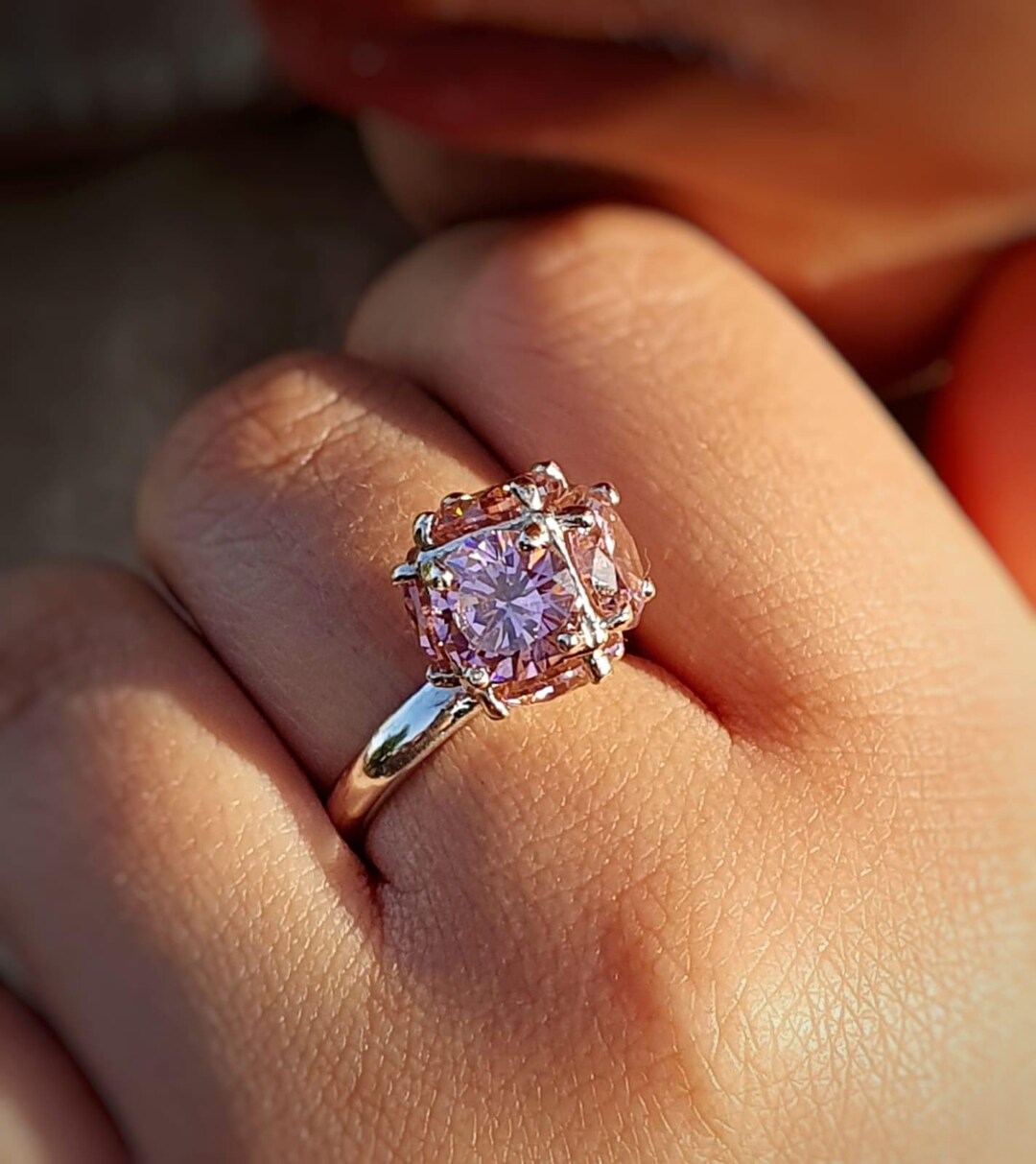 Pink Sapphire Ring, Cocktail Rings for Women, Baby Pink Ring, Pink ...
