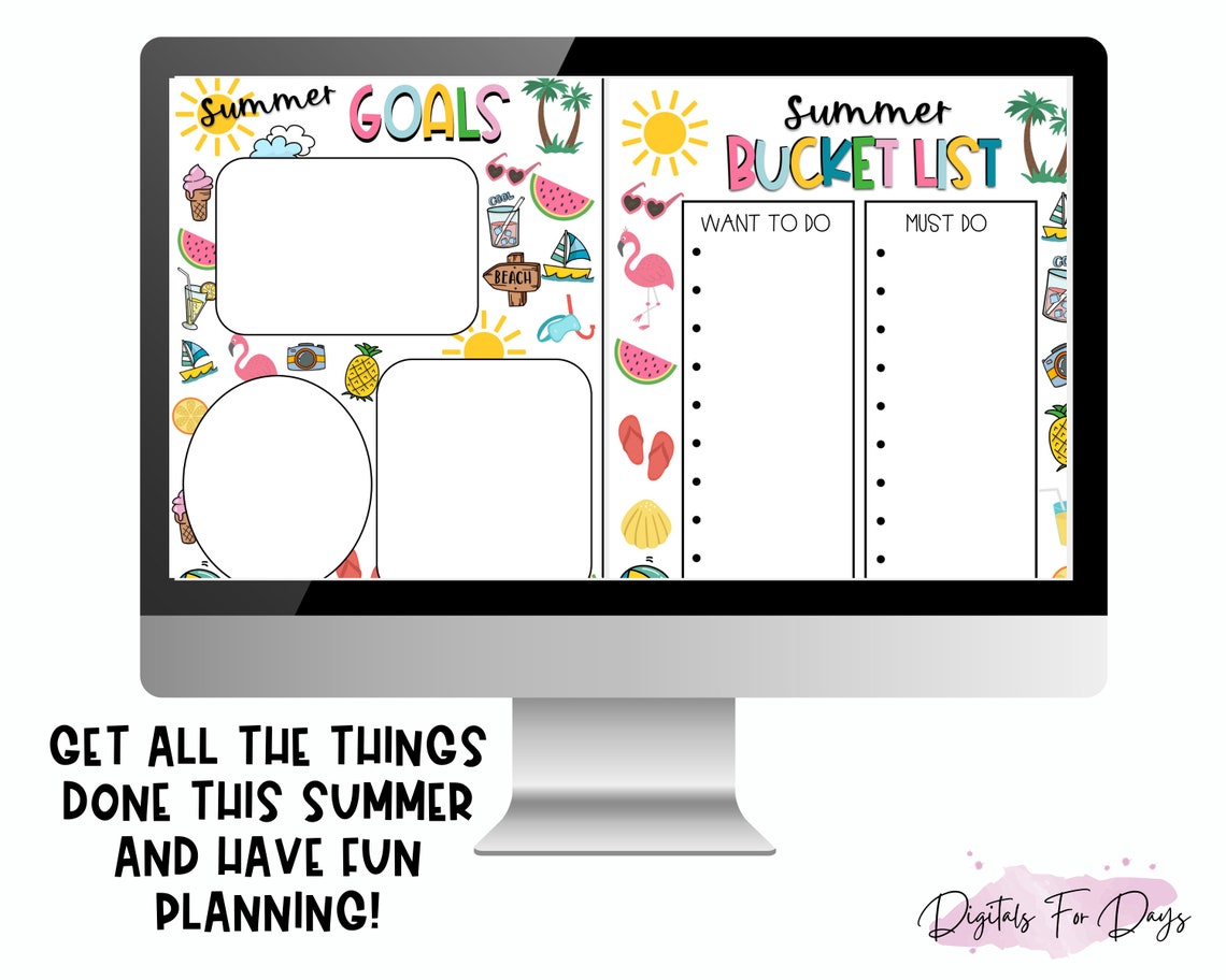 Summer Bucket Printable - Etsy