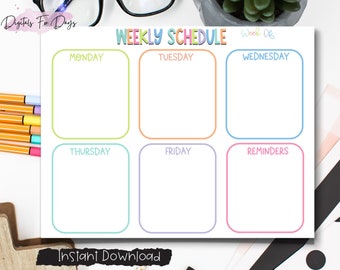 Weekly Schedule Planner for Kids, Homeschool Planner for Moms - Etsy