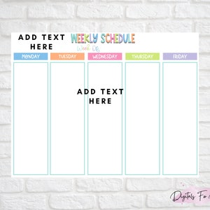 Weekly Schedule Planner for Kids, Homeschool Planner for Moms - Etsy
