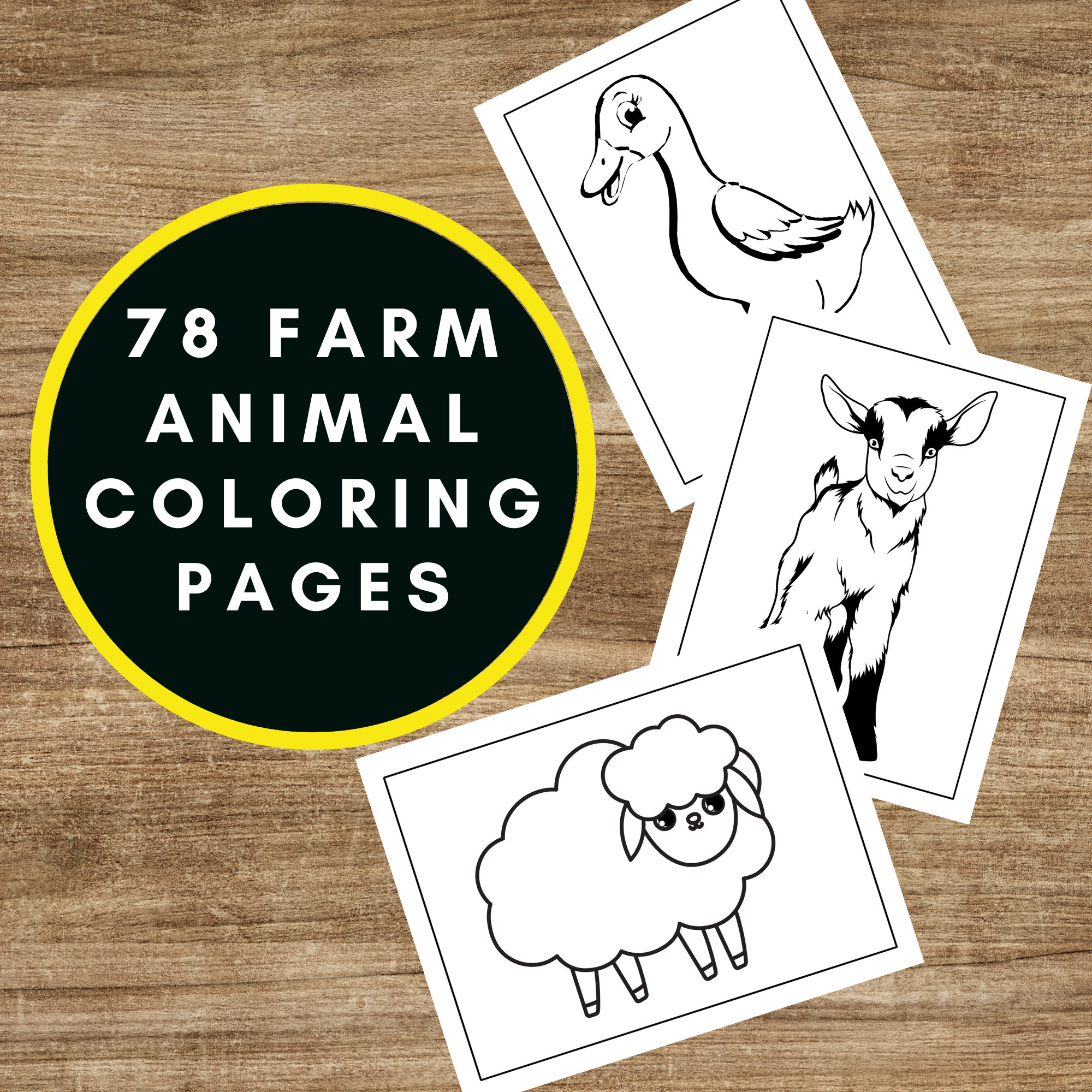 78 Cute Farm Animal Printable Coloring Pages for Toddlers and Preschool ...