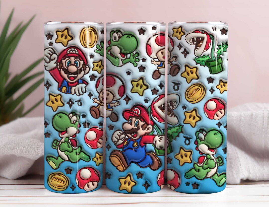 3D Inflated Cartoon Tumbler PNG, 3D Inflated Kids Game Tumbler, 3D ...