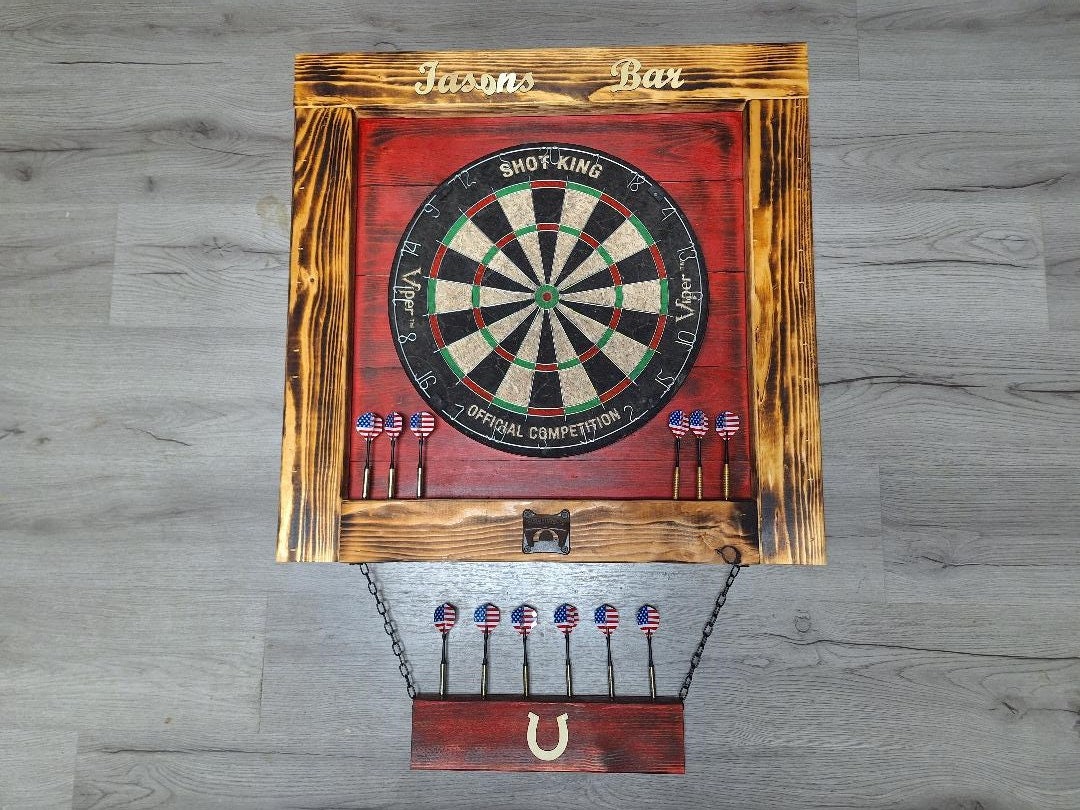 30x30 Rustic Red - Personalized Dartboard Backboard - Etsy