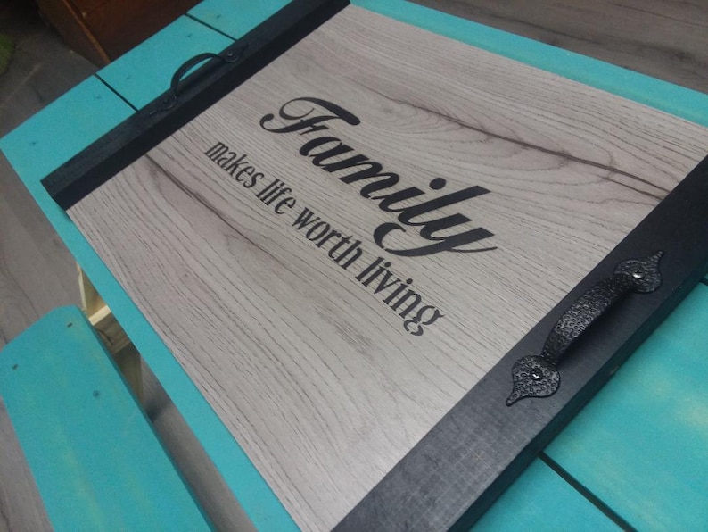 Serving Tray Gray With Black Lettering 20x14 - Etsy