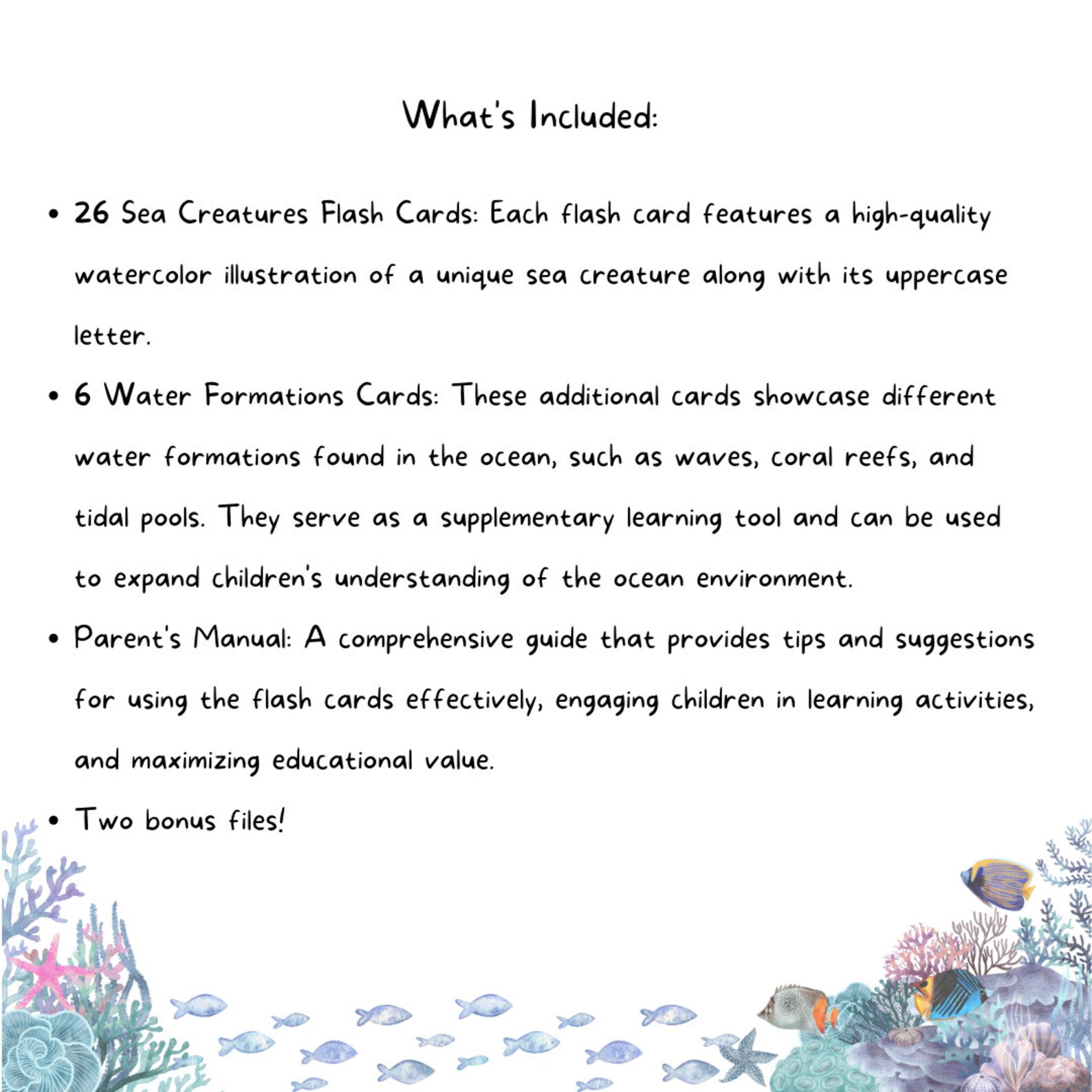 58 Sea Creatures Flash Cards Toddler Kindergarten 1st - Etsy