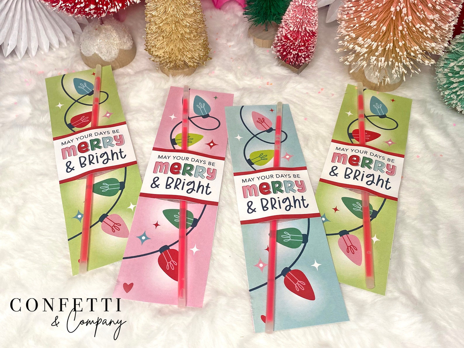 Christmas Glow Stick Holder Cards, Printable Christmas Card, May Your ...