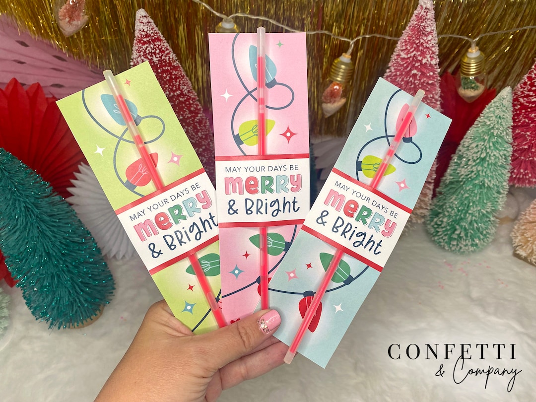 Christmas Glow Stick Holder Cards, Printable Christmas Card, May Your ...