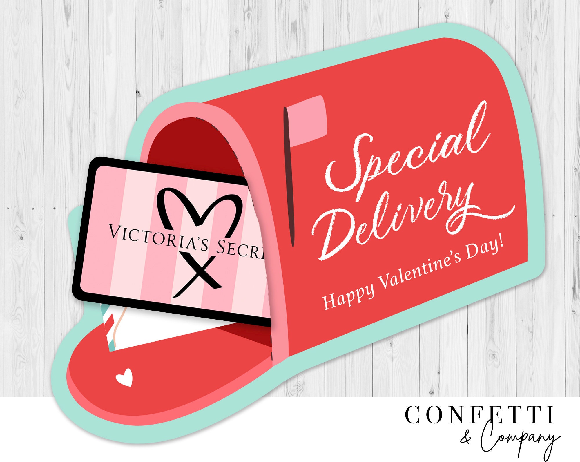 Mailbox Valentine Gift Card Holder Printable Cards Candy - Etsy