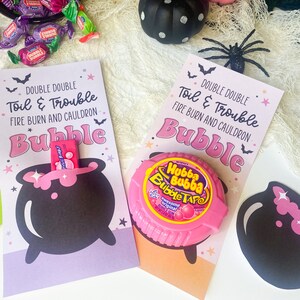 Bubble Tape Witch Cauldron Halloween Printable Card Double - Etsy