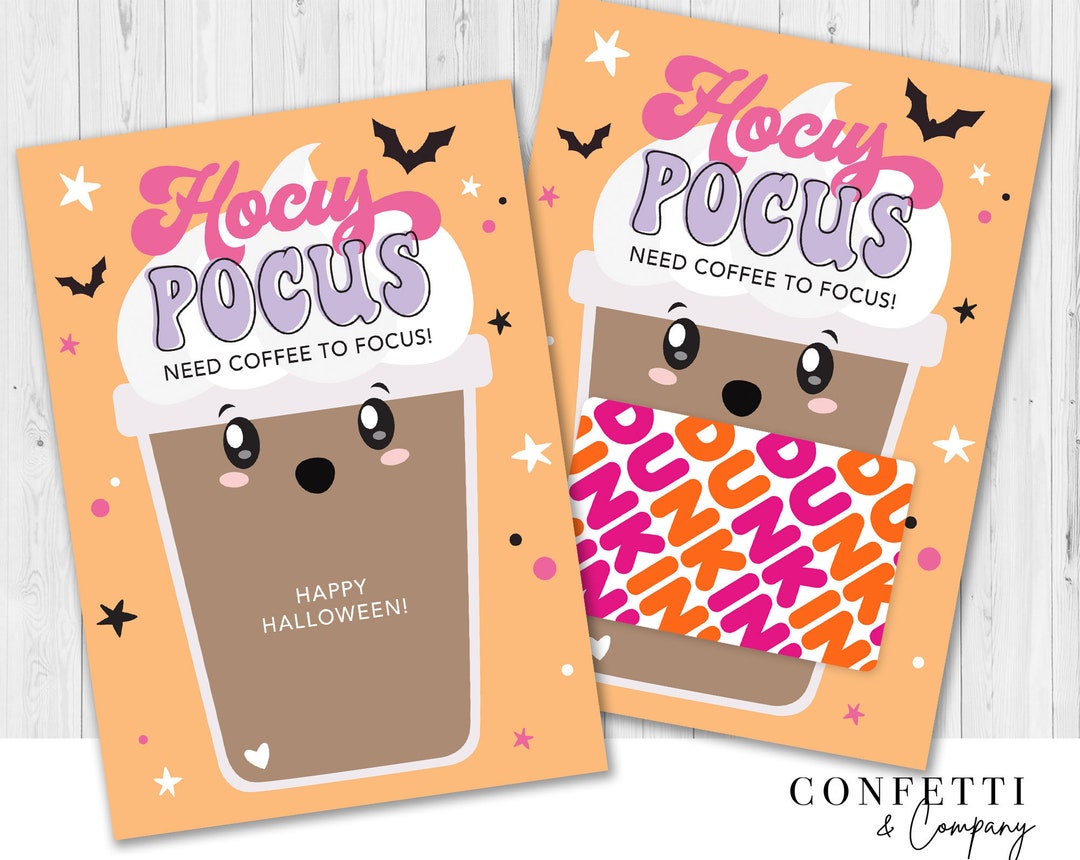 Hocus Pocus Coffee Gift Card Holder, INSTANT DOWNLOAD, Digital PDF File ...