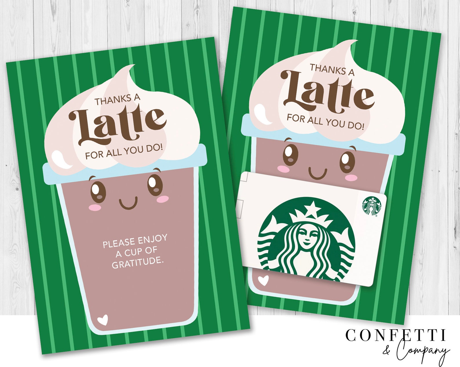 Thanks a Latte Gift Card Holder INSTANT DOWNLOAD Digital PDF - Etsy