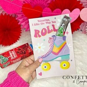 Retro Roller Skate Valentine Treat Holder Printable Cards, Kid's ...