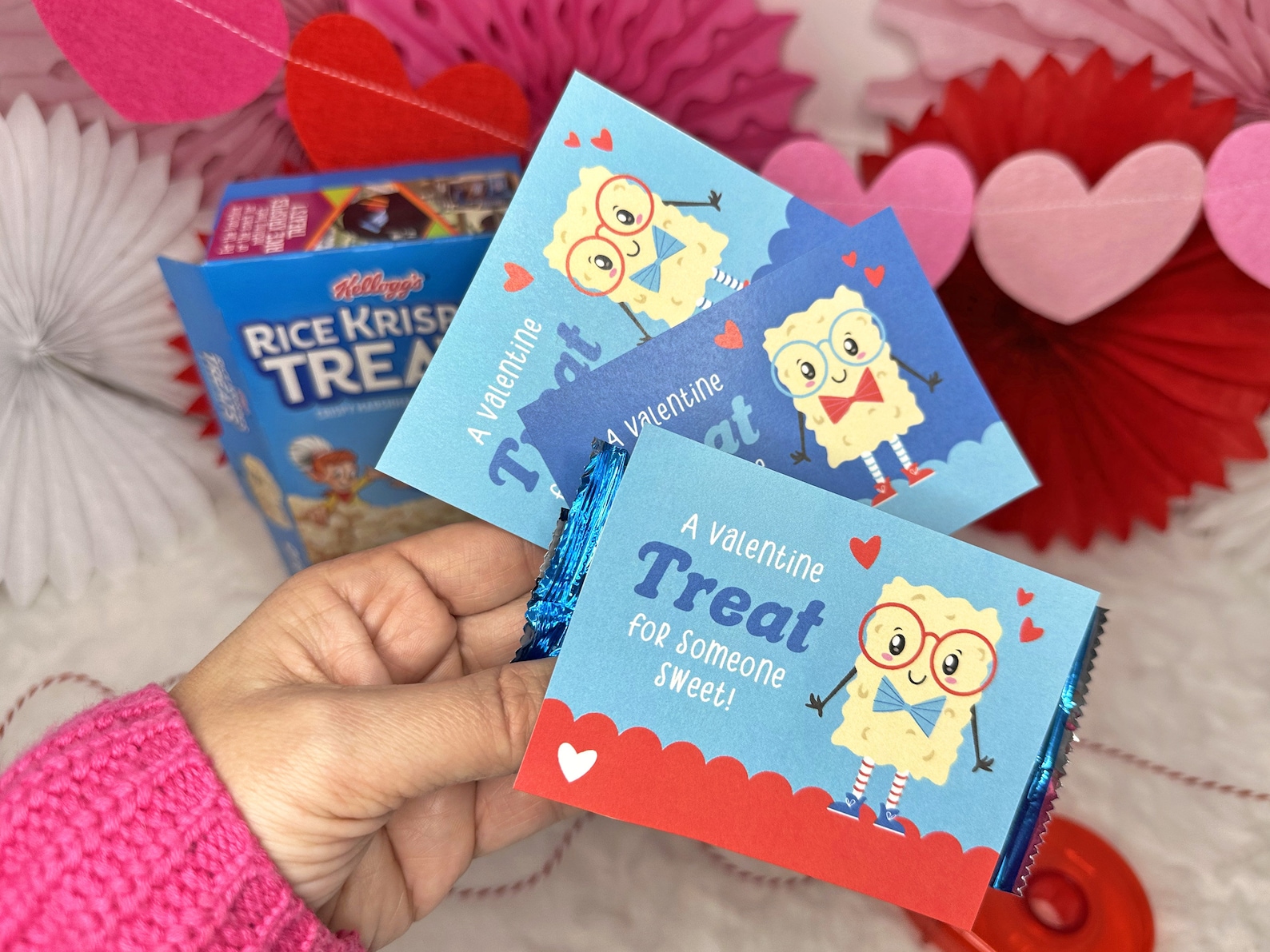 Printable Rice Krispy Treat Valentine Cards, Kid's Rice Cereal Treats ...