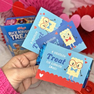 Printable Rice Krispy Treat Valentine Cards, Kid's Rice Cereal Treats ...