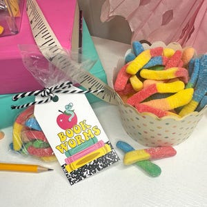 Printable Book Worms & Jitter Critters Gummy Worm Treat Tags for ...