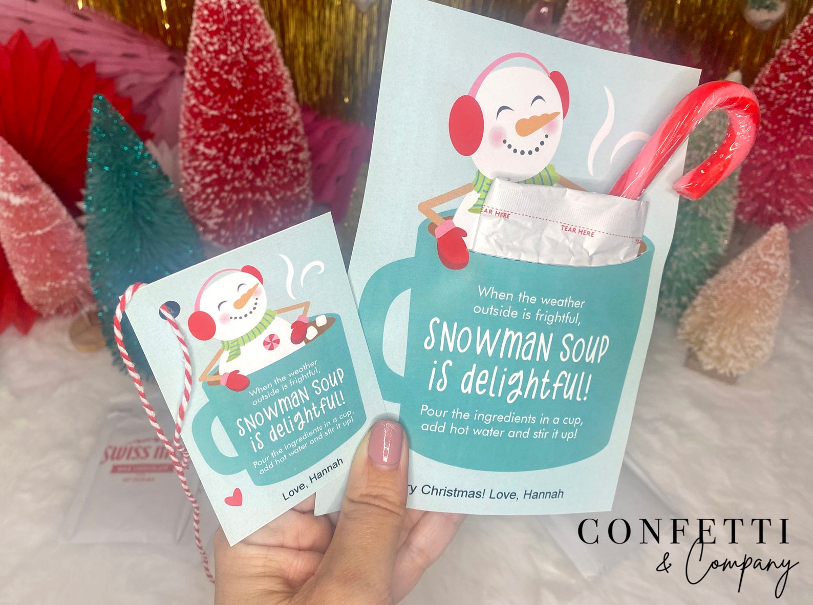 Snowman Soup, Hot Chocolate Printable, Hot Cocoa Christmas Gift Tag ...