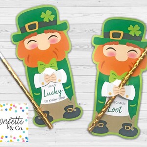 St. Patrick's Day Leprechaun Printable Treat Holder Card, Candy Hugger ...