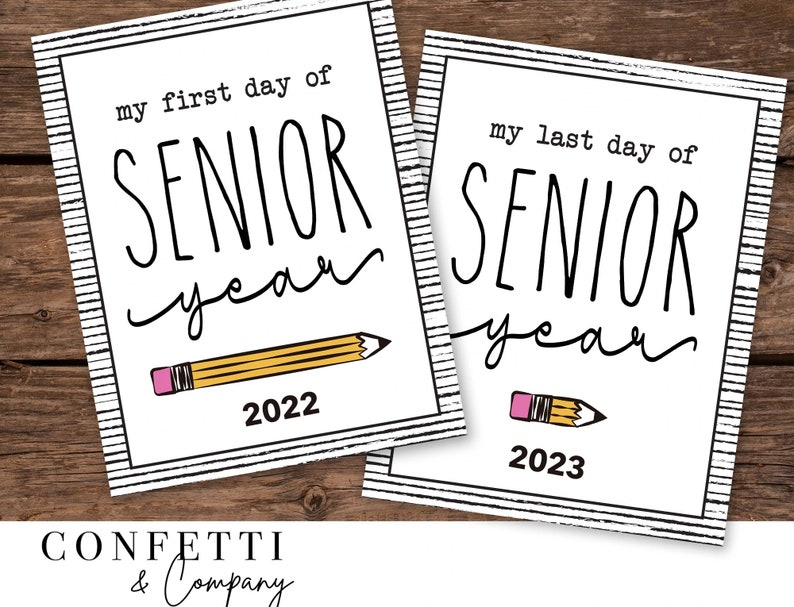 Printable Last First Day of School SENIOR YEAR Sign Back to | Etsy