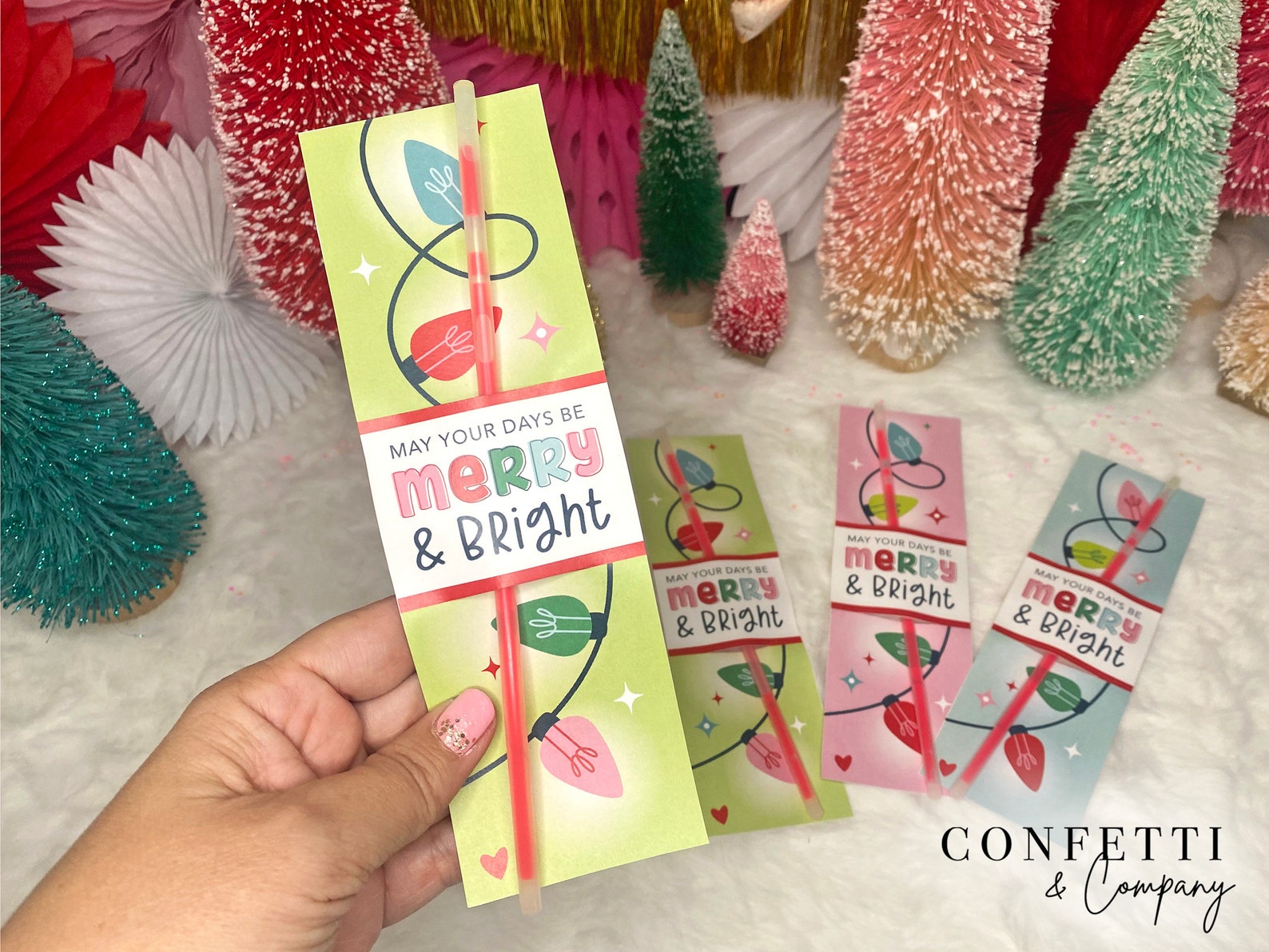 Christmas Glow Stick Holder Cards, Printable Christmas Card, May Your ...