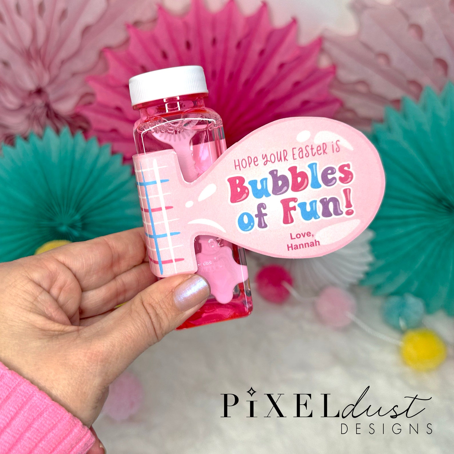 Printable Easter Bubble Wand Tags, Hope Your Easter is Bubbles of Fun ...