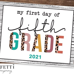 Printable First and Last Day of FIFTH GRADE Sign Back to | Etsy