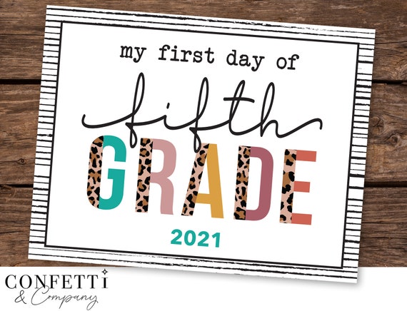 Printable First and Last Day of FIFTH GRADE Sign Back to | Etsy