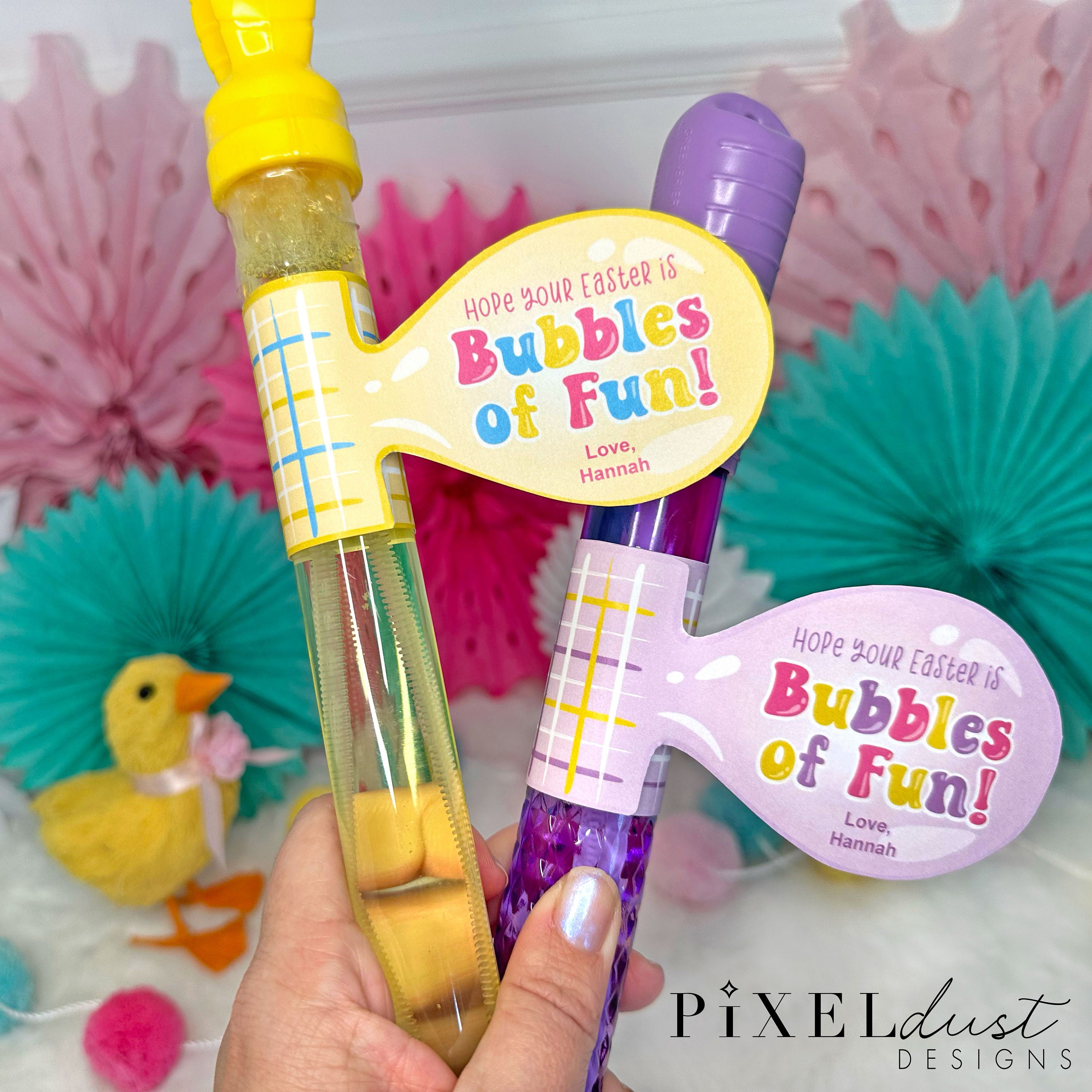 Printable Easter Bubble Wand Tags, Hope Your Easter is Bubbles of Fun ...