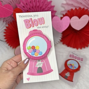 Gumball Machine Valentines, Bubble Tape Valentines, Printable Valentine ...