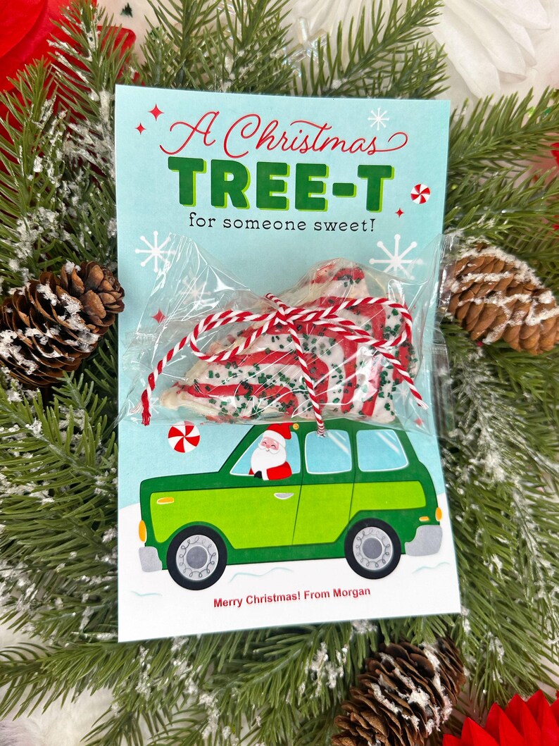Christmas Tree Cake Printable Treat Card, Classroom Treat for Kids ...