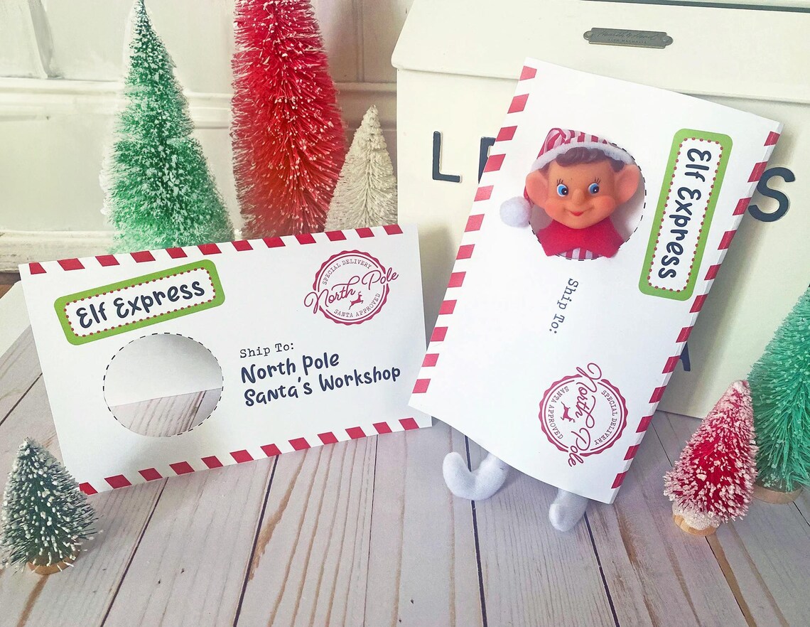 Printable Elf Envelopes, Elf Outfit Accessory, Printable Elf Prop ...