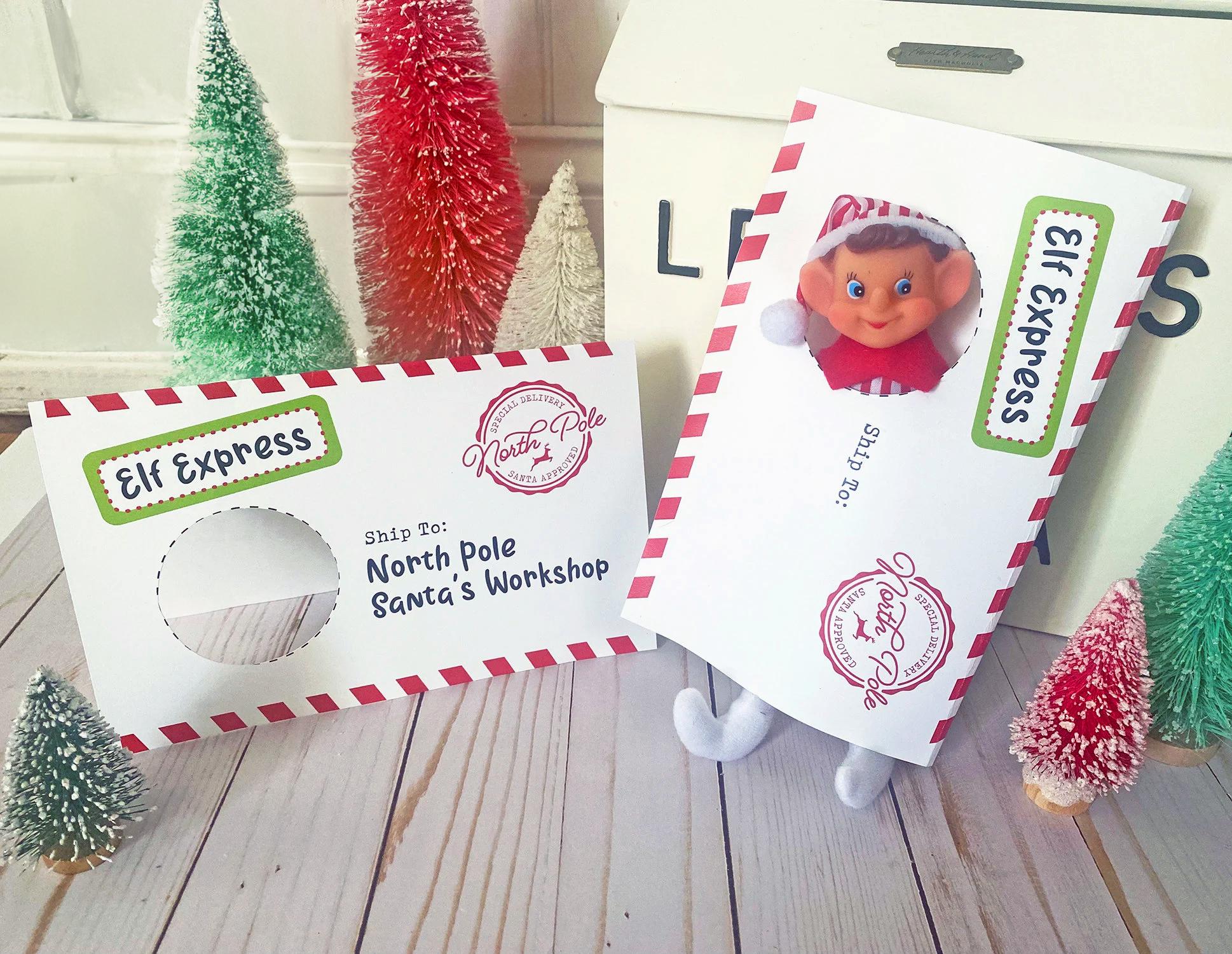 Printable Elf Envelopes, Elf Outfit Accessory, Printable Elf Prop ...