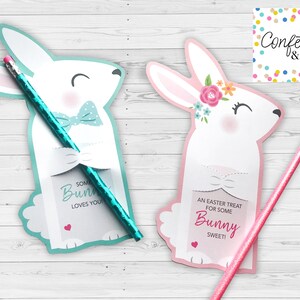 Easter Bunny Card, Easter Rabbit Printable Treat Holder Card, Candy ...