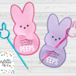 Easter Bunny Card, Easter Rabbit Printable Treat Holder Card, Candy ...