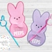 Easter Bunny Card, Easter Rabbit Printable Treat Holder Card, Candy ...
