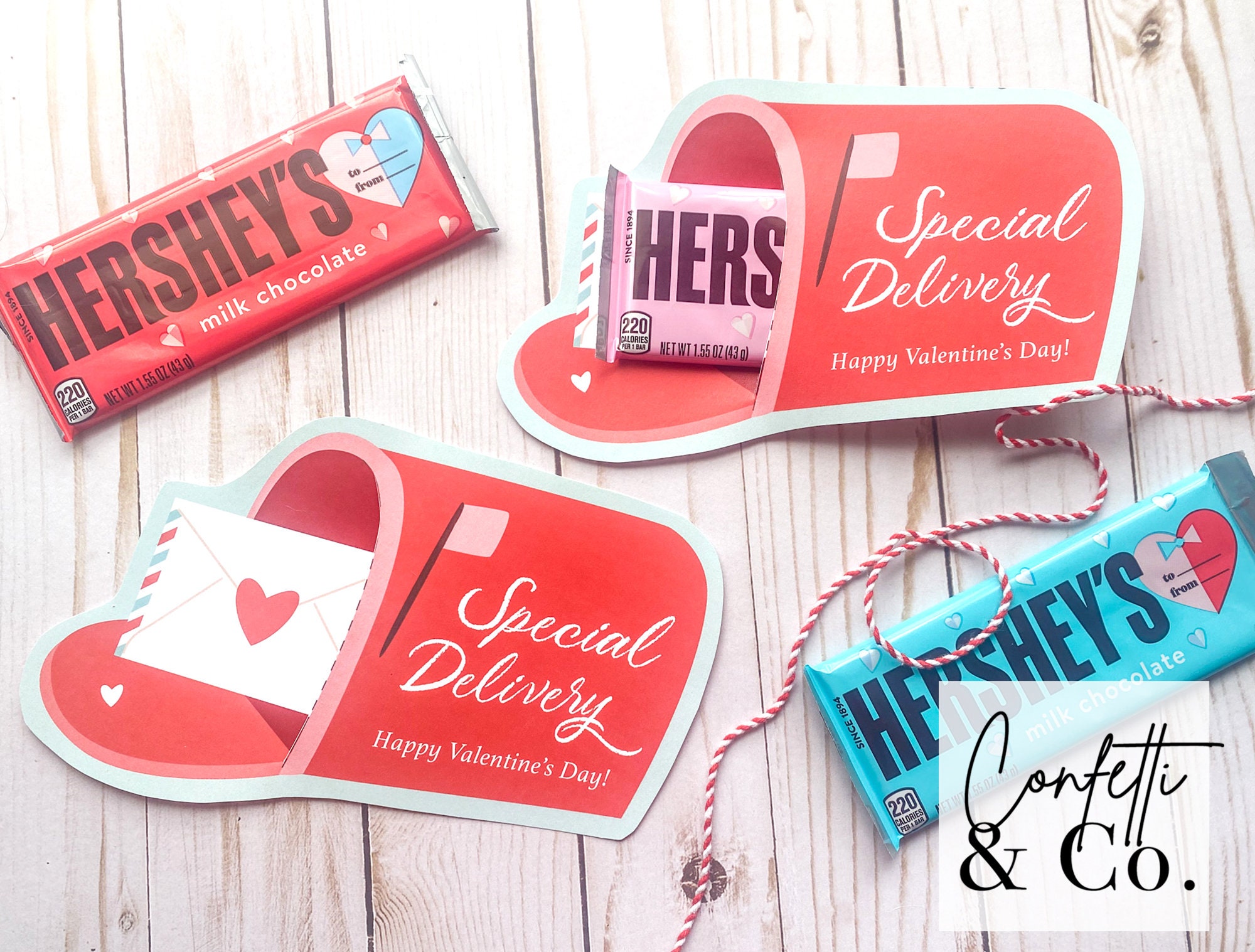 Mailbox Valentine Gift Card Holder Printable Cards Candy - Etsy