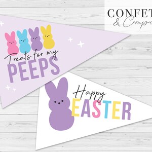 Printable PEEPS Easter Pennant Flag Set, Retro Easter Pennants, Kid's ...