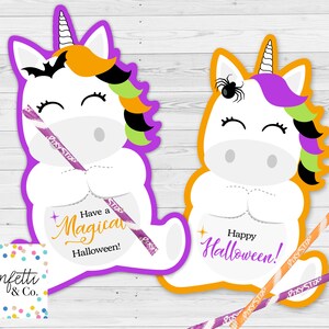 Halloween Unicorn Treat Holder Printable Card, A Little Light for ...