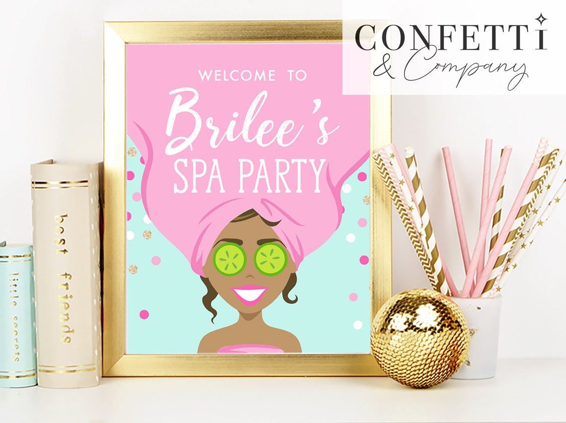 Spa Birthday Party Welcome Sign Personalized Birthday Sign - Etsy