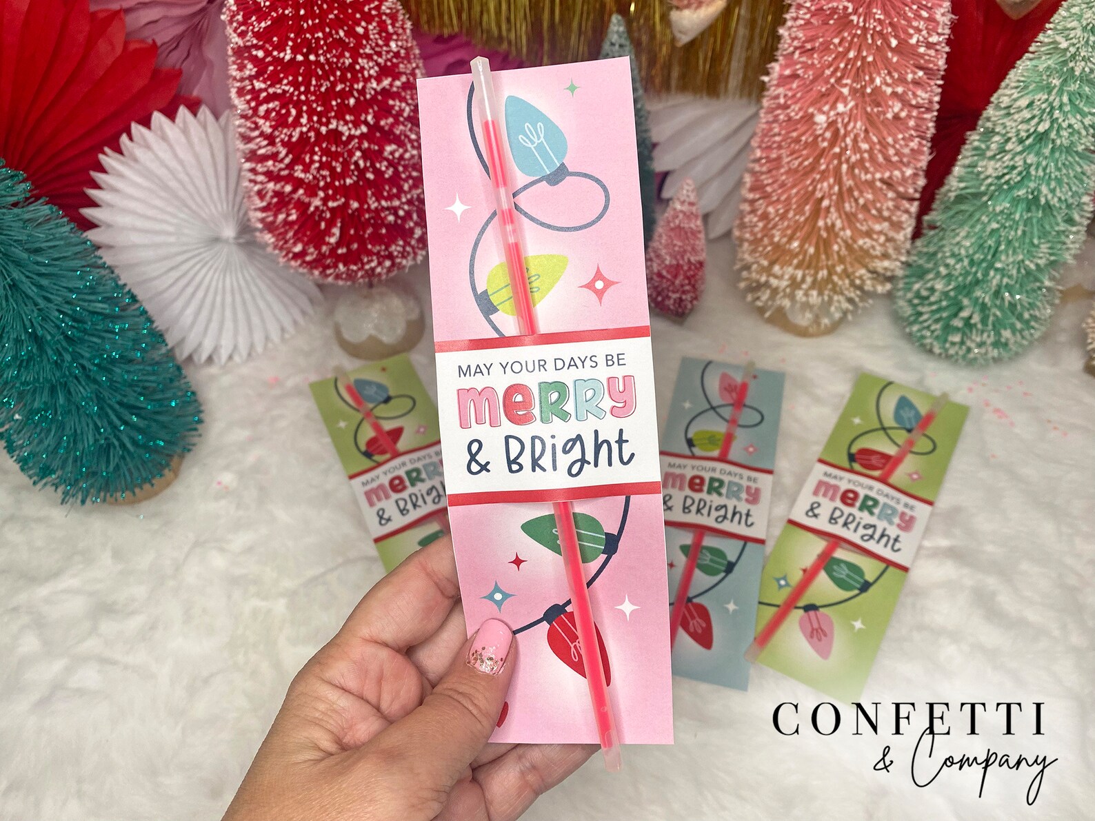 Christmas Glow Stick Holder Cards, Printable Christmas Card, May Your ...