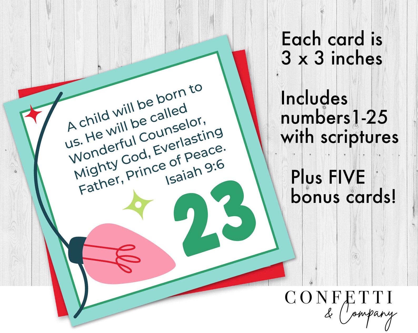 Christmas Countdown Printable Advent Calendar Scripture Cards for Kids ...