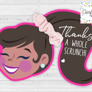 Scrunchie Birthday Party Favors, Printable File, Girl's Scrunchie Thank ...
