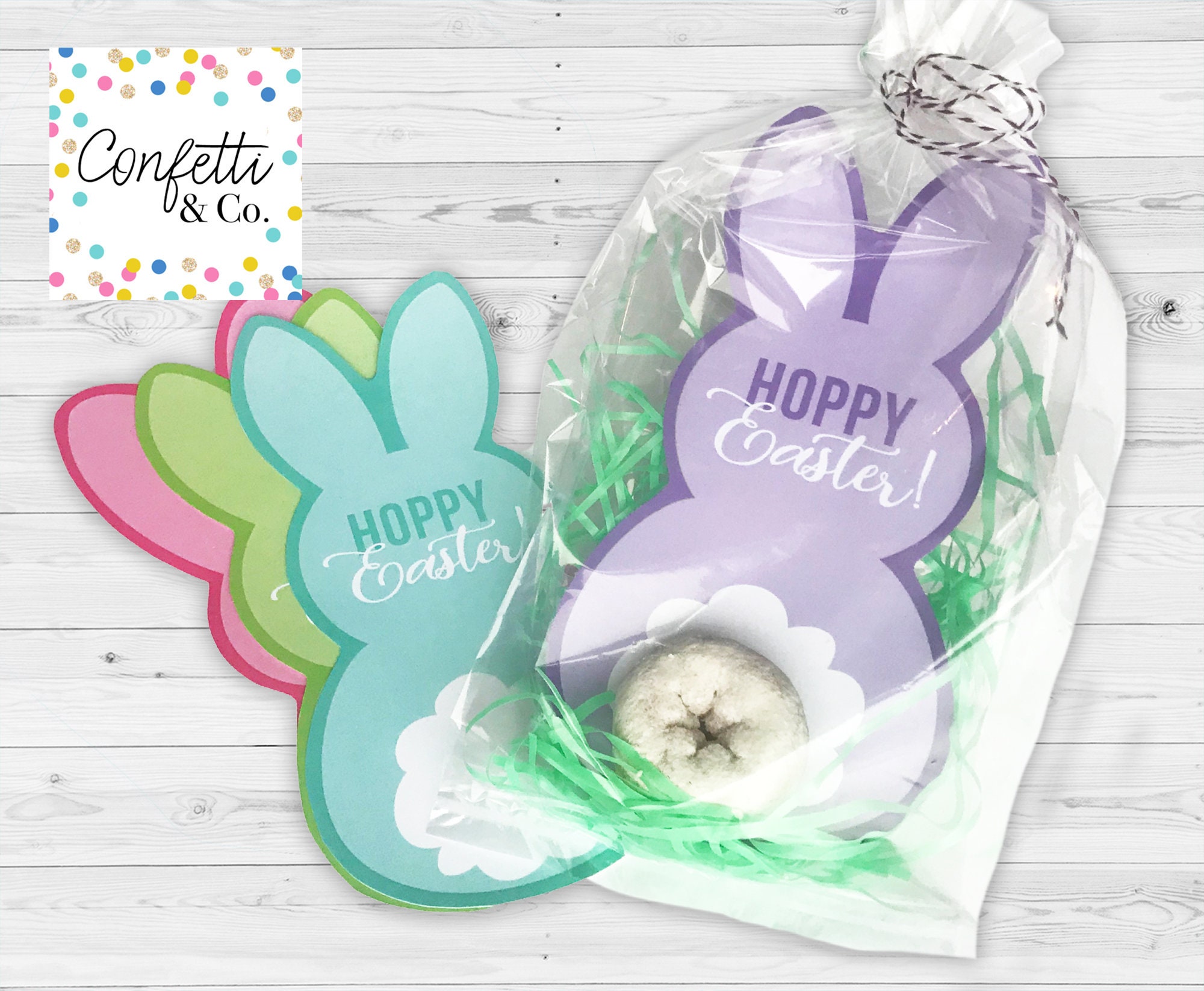 Easter Bunny Donut Tail Card, Easter Rabbit Printable Treat Holder Card ...