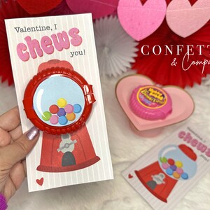 Gumball Machine Valentines, Bubble Tape Valentines, Printable Valentine ...