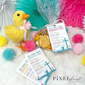 The Easter Story Snack Mix Printable Tag and Bag Toppers, Easter Basket ...