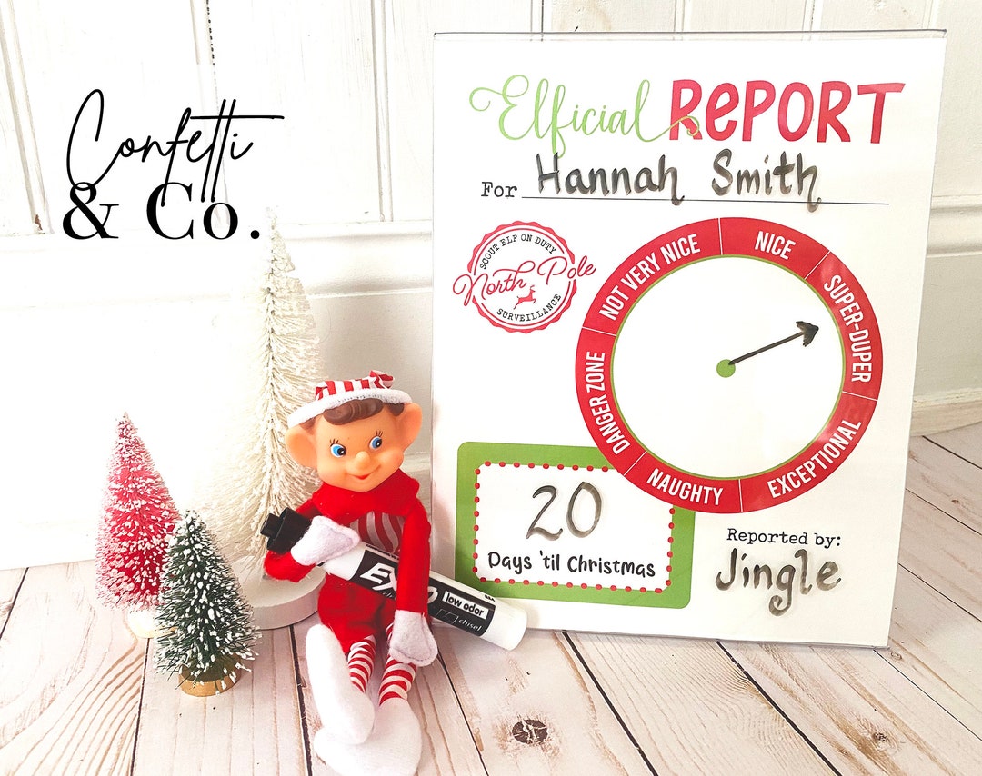 Printable Elf Daily Behavior Report to Use With Dry-erase - Etsy