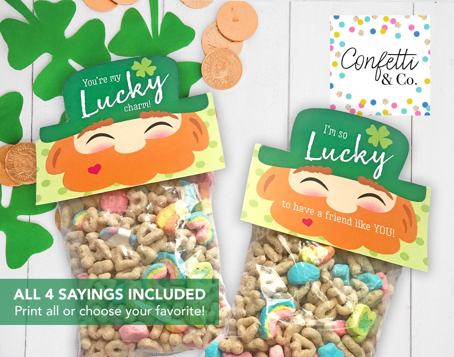 St. Patrick's Day Leprechaun Printable Treat Bag Topper, Leprechauns ...